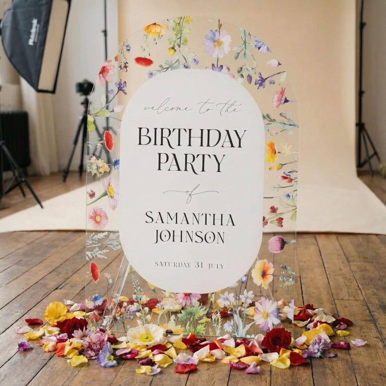 Wildflowers Birthday Sign, Wildflowers Birthday Party Sign, Floral ...