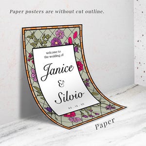 Stained Glass Wedding Welcome Sign, Stain Glass Floral Wedding Sign ...