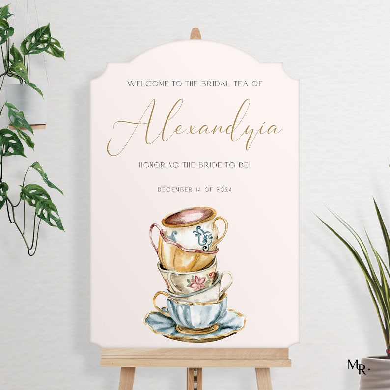 Tea Party Bridal Shower Welcome Sign, Bridal Tea Party Sign, High Tea ...