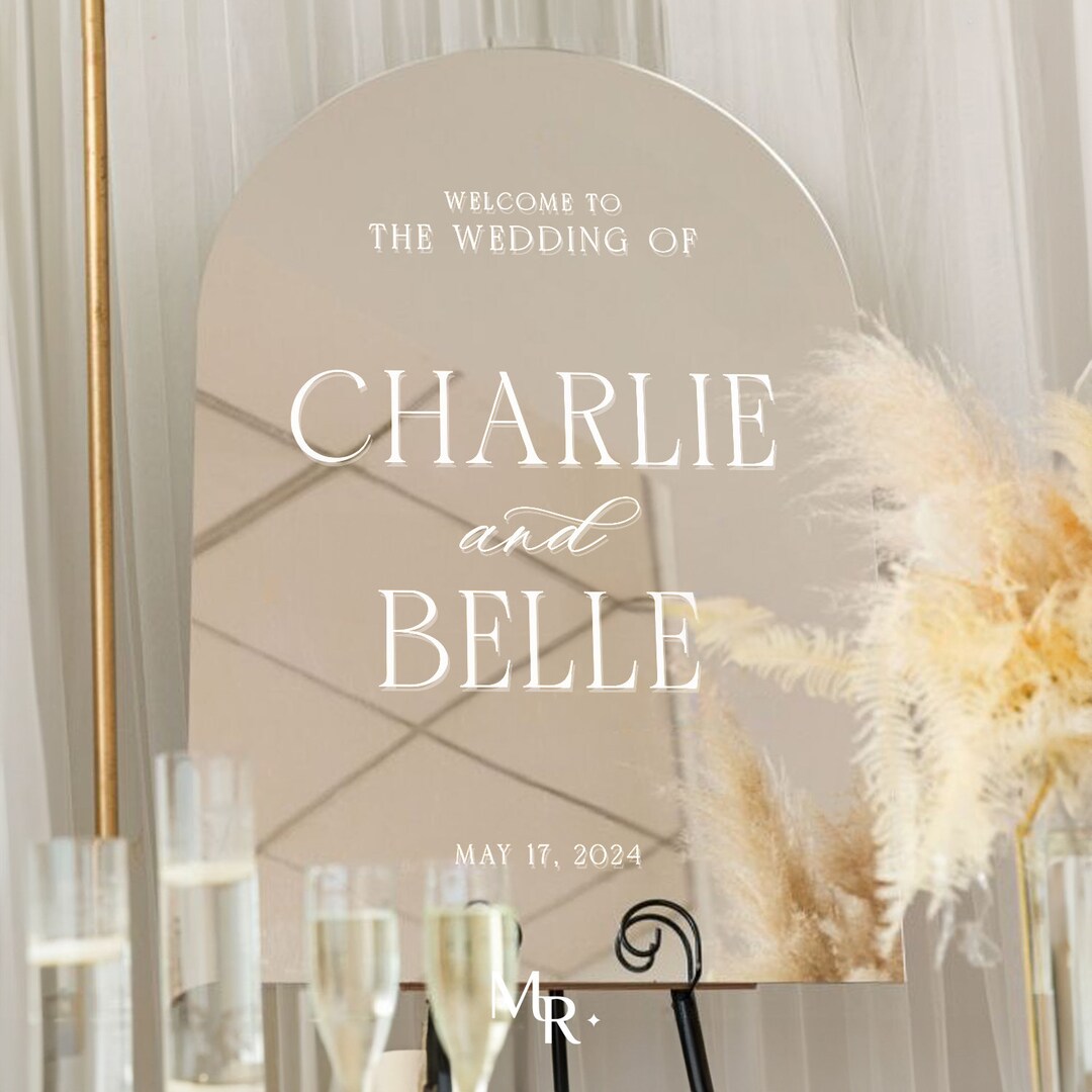 Mirror Wedding Welcome Sign, Mirror Wedding Sign, Welcome Wedding Sign ...
