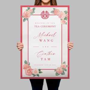 Chinese Tea Ceremony Sign, Custom Chinese Wedding Sign, Chinese Wedding ...