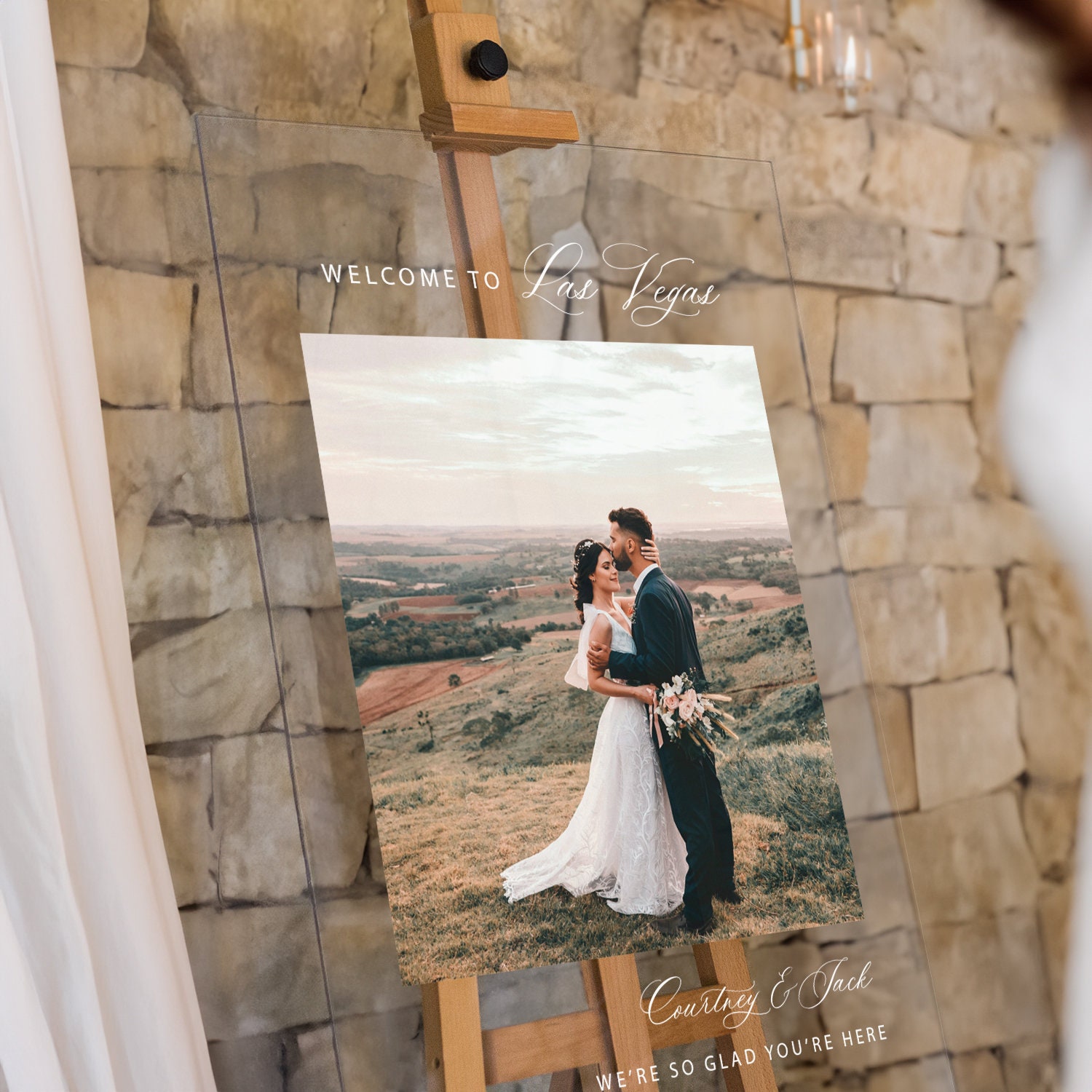 Wedding Welcome Sign With Custom Photo, Photo Wedding Sign, Acrylic ...