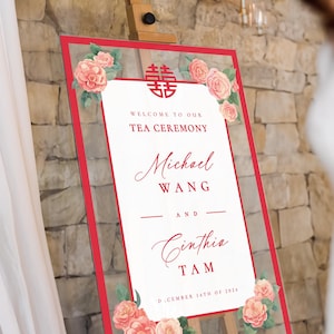 Chinese Tea Ceremony Sign, Custom Chinese Wedding Sign, Chinese Wedding ...