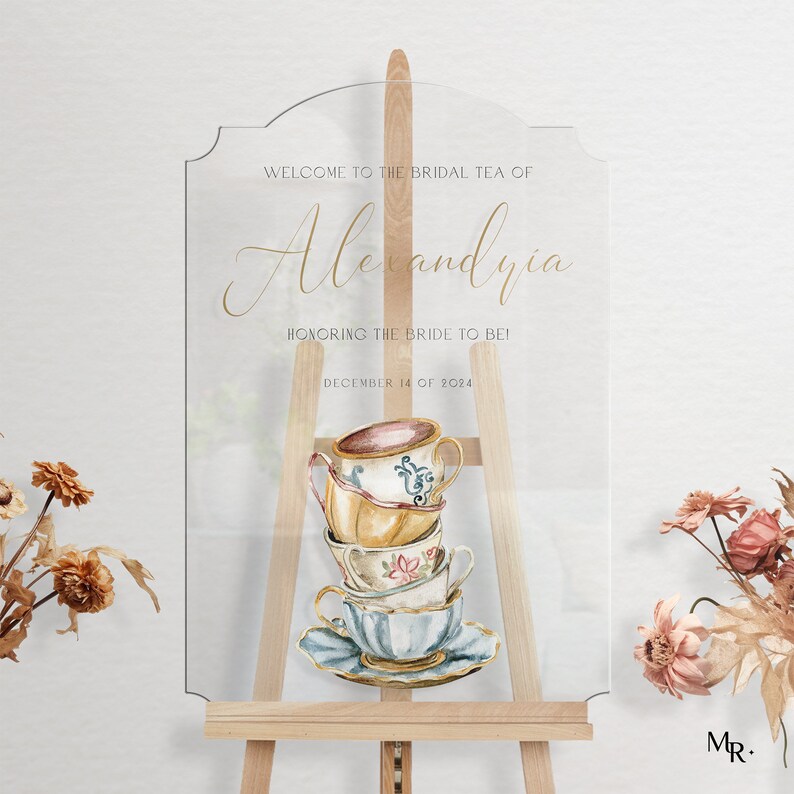 Tea Party Bridal Shower Welcome Sign, Bridal Tea Party Sign, High Tea ...