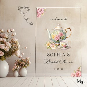 Tea Party Bridal Shower Sign, Bridal Shower Tea Party Sign, High Tea ...