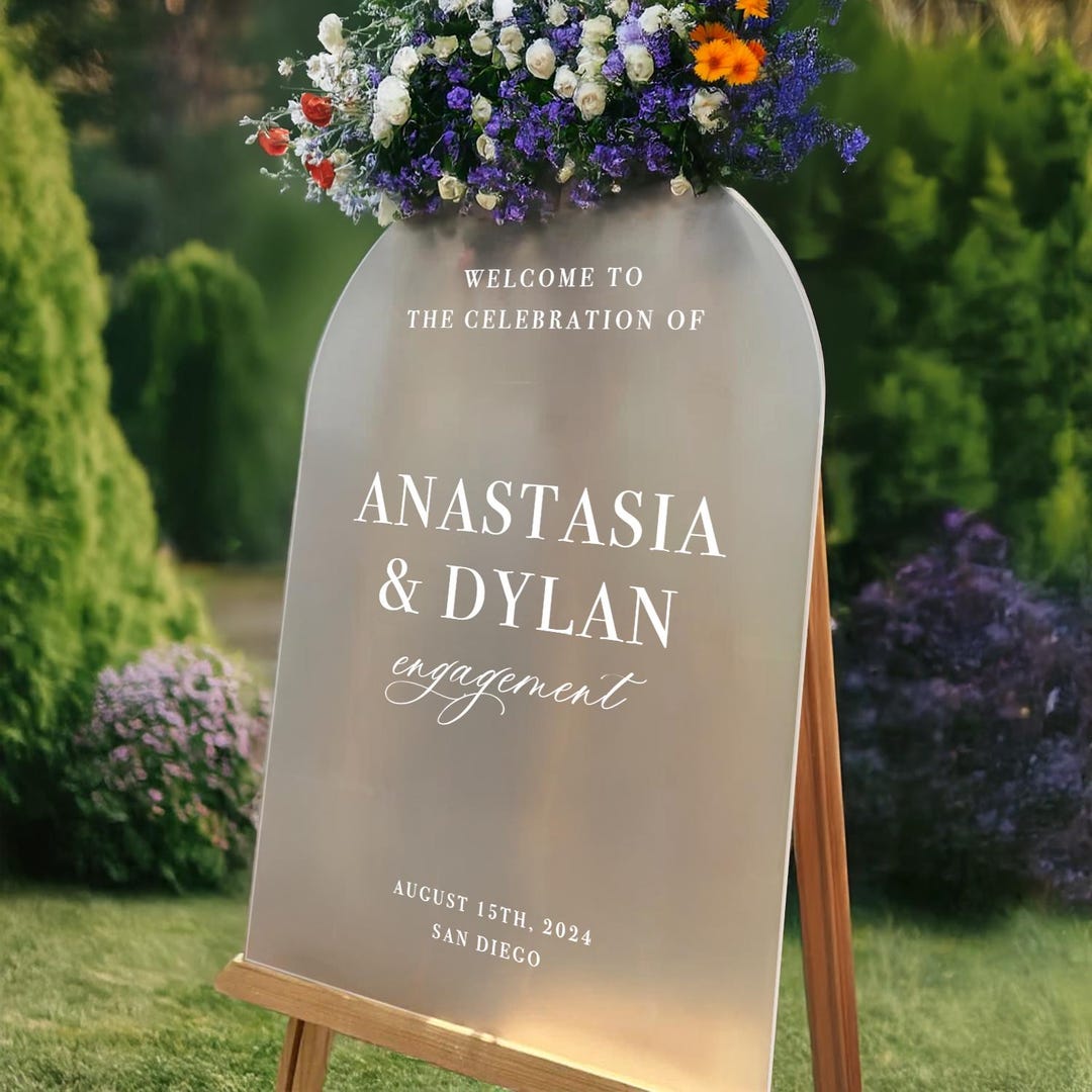 Engagement Sign, Minimalist Engagement Welcome Sign, Engagement Party ...