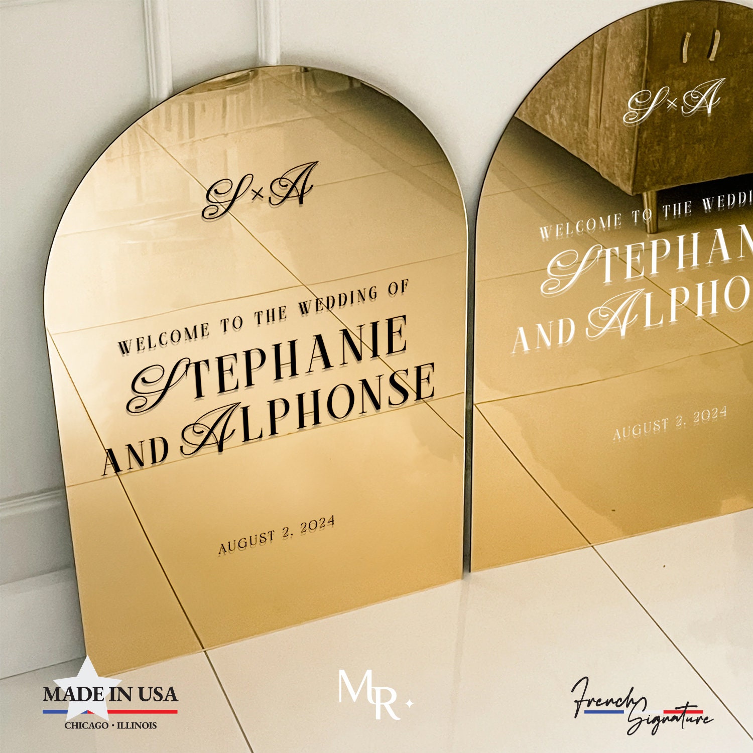 Arched Mirror Wedding Sign, Gold Wedding Welcome Sign, Welcome to the ...