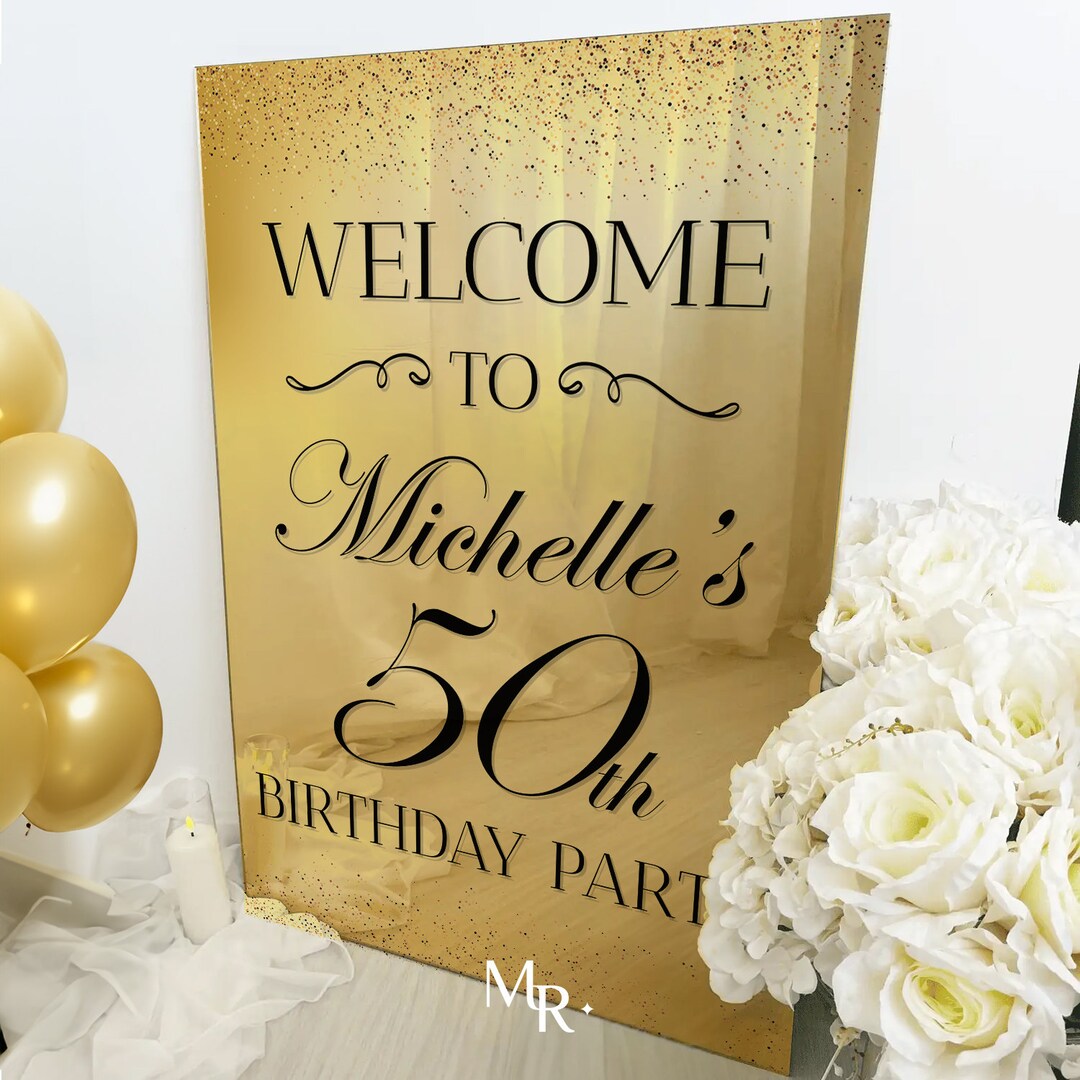 50th Birthday Sign, 50th Birthday Decorations, 50th Birthday Mirror ...