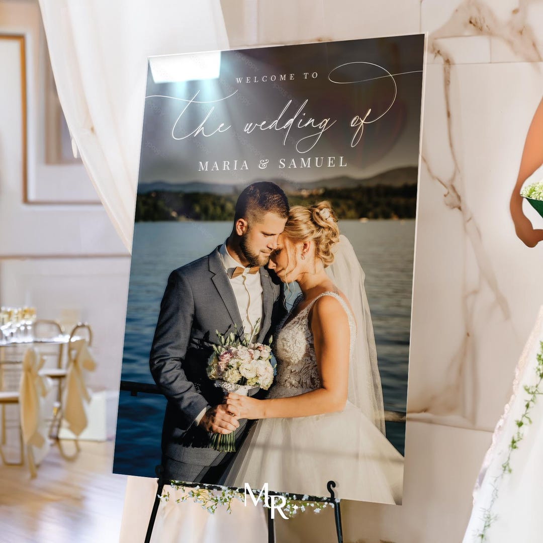Photo Wedding Sign, Wedding Welcome Sign With Photo, the Wedding of ...