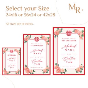 Chinese Tea Ceremony Sign, Custom Chinese Wedding Sign, Chinese Wedding ...