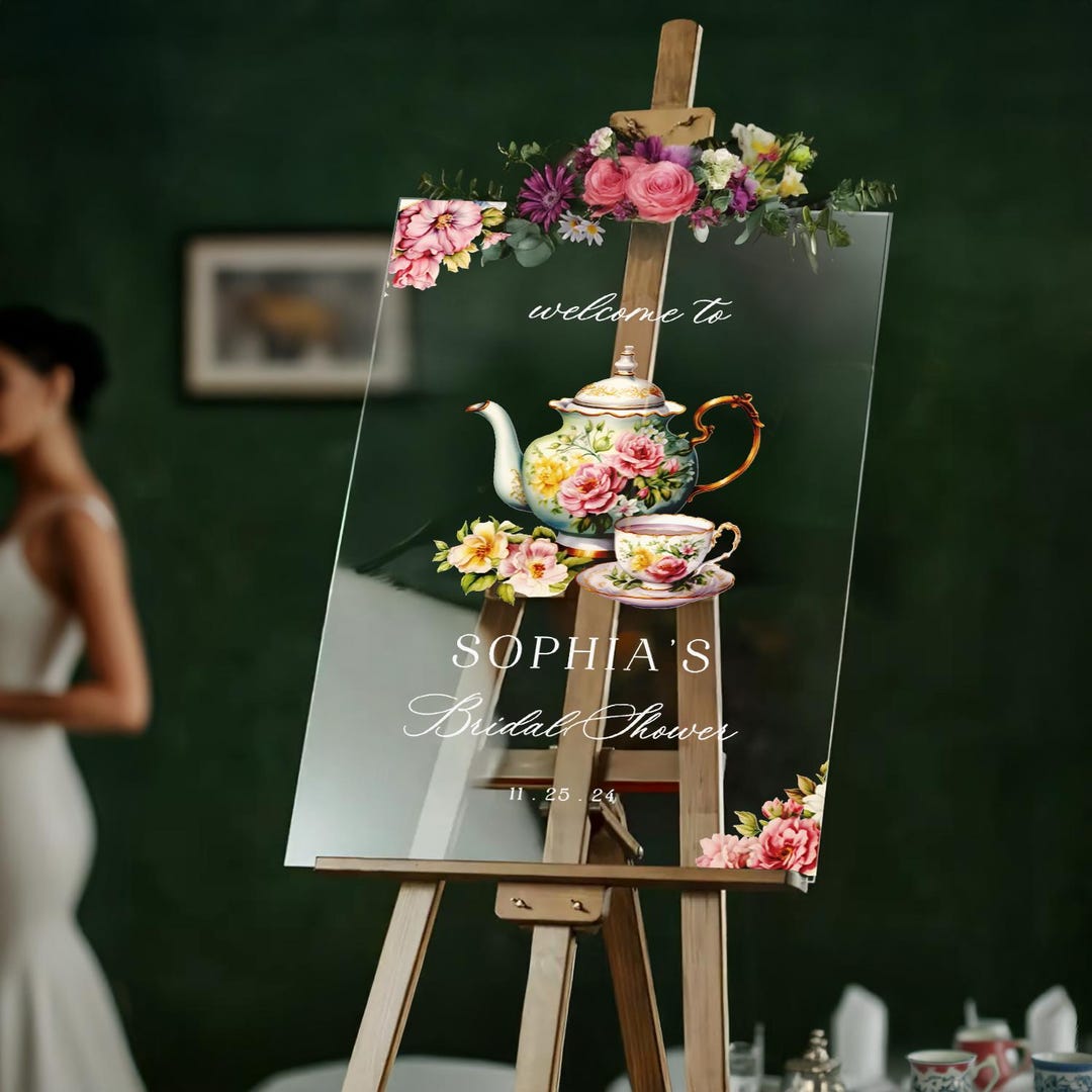 Tea Party Bridal Shower Sign, Bridal Shower Tea Party Sign, High Tea ...