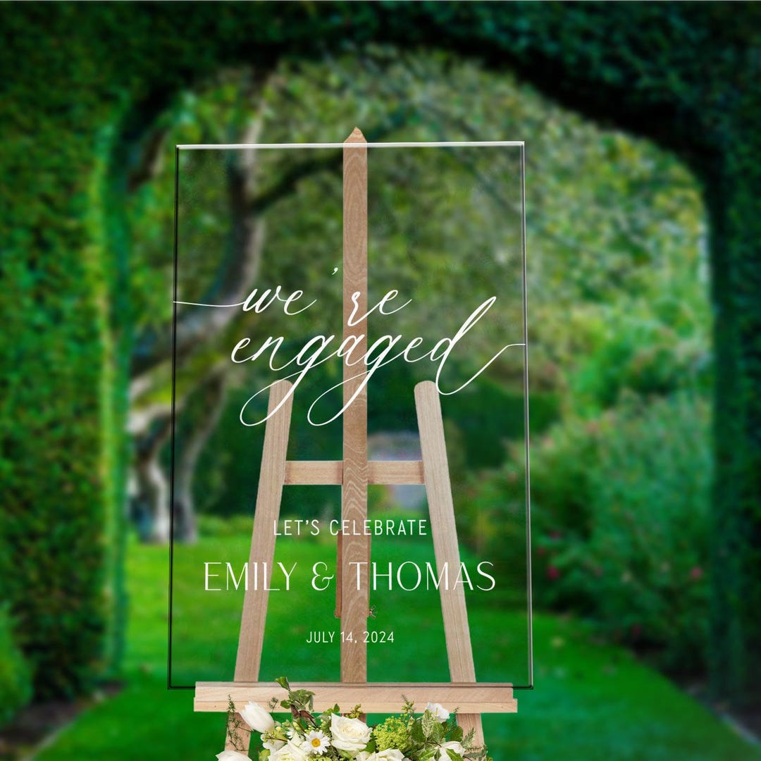 Engagement Sign, We’re Engaged Sign, Welcome to Our Engagement Sign ...