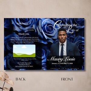 Funeral Program Template for Man | Masculine Funeral Program ...