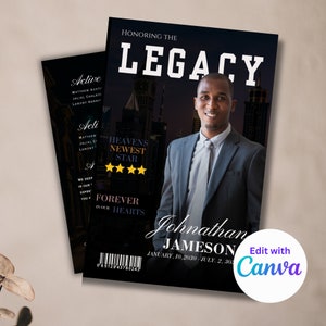 Obituary Magazine| Funeral Program Template| Celebration of Life ...