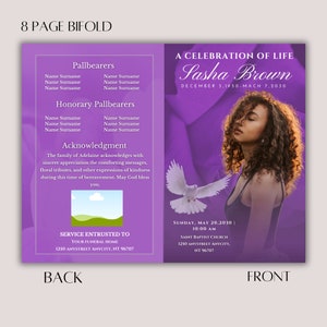Funeral Programs Template| Obituary Template for Funeral | Memorial ...