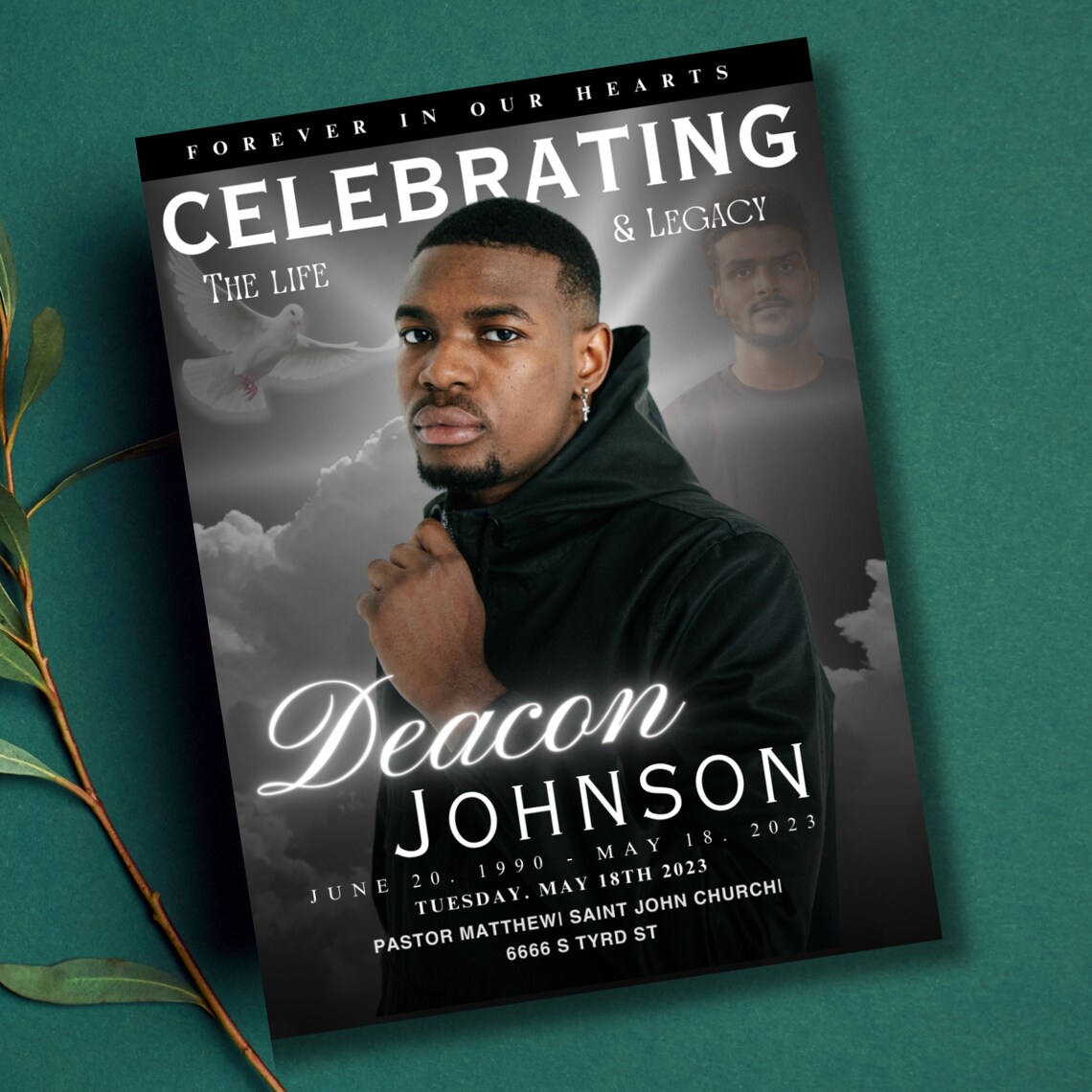 Personalized Memorial Program 8 Pages Obituary Template Magazine Cover ...