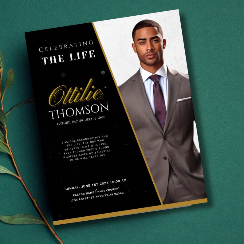 Personalized Memorial Program 8 Pages Obituary Template Magazine Cover ...