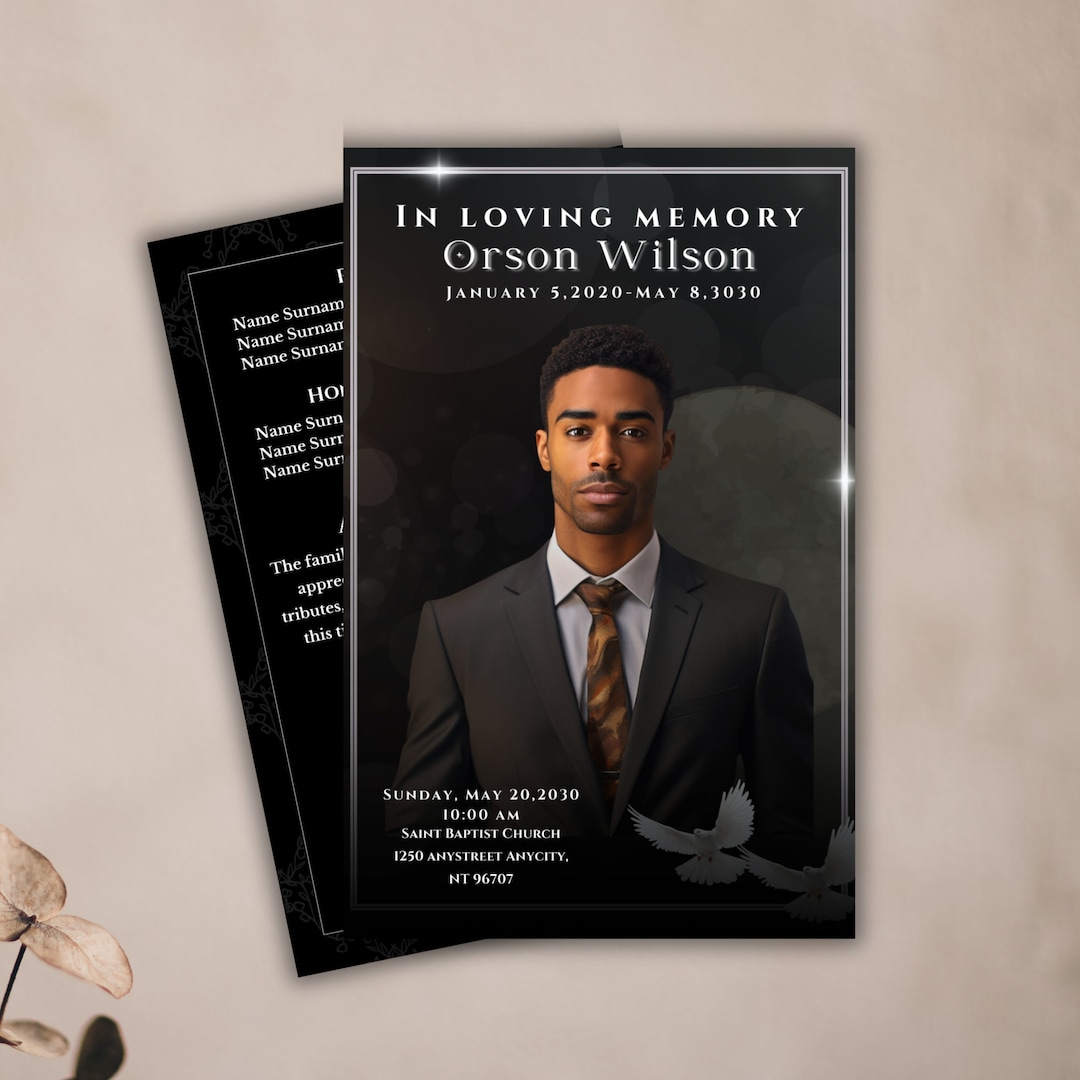 Funeral Program | Celebration of Life Keepsake | Personalized Funeral ...