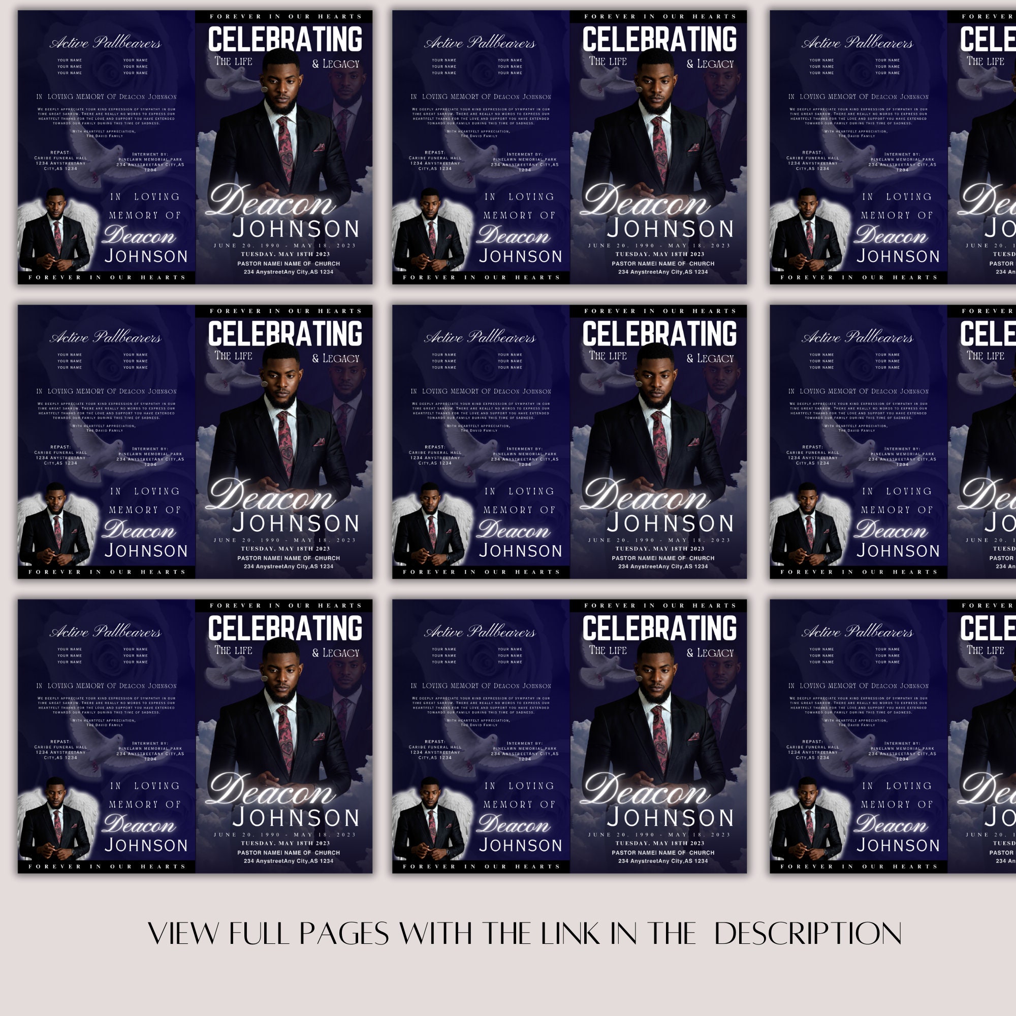 Memorial Program Template | Magazine Cover, Celebration of Life (canva ...