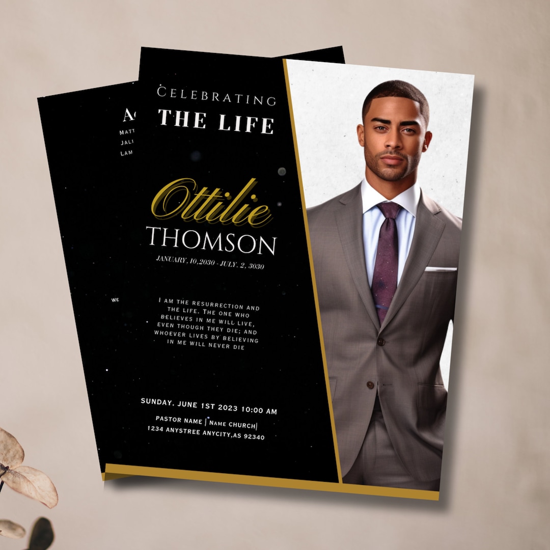 Personalized Memorial Program (8 Pages)| Obituary Template | Magazine ...