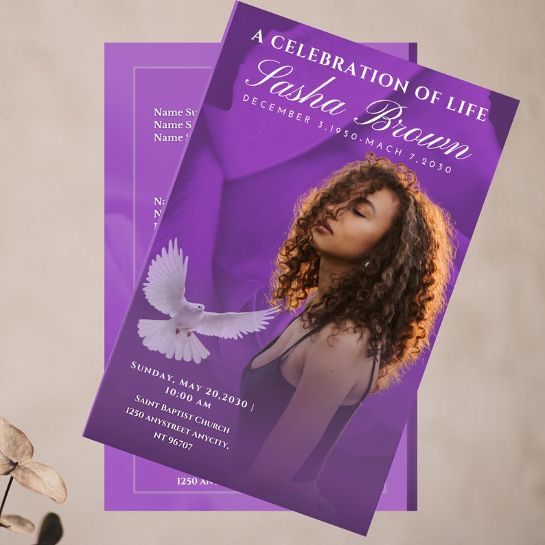 Funeral Programs Template Obituary Template for Funeral Memorial ...