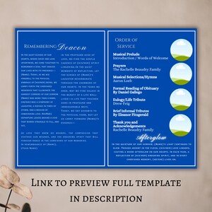 Personalized Memorial Program (8 Pages)| Obituary Template | Magazine ...
