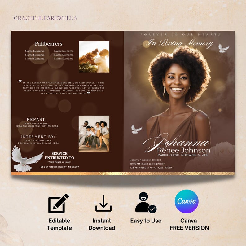 Mogul Magazine Funeral Program | Celebration of Life (digital Download ...
