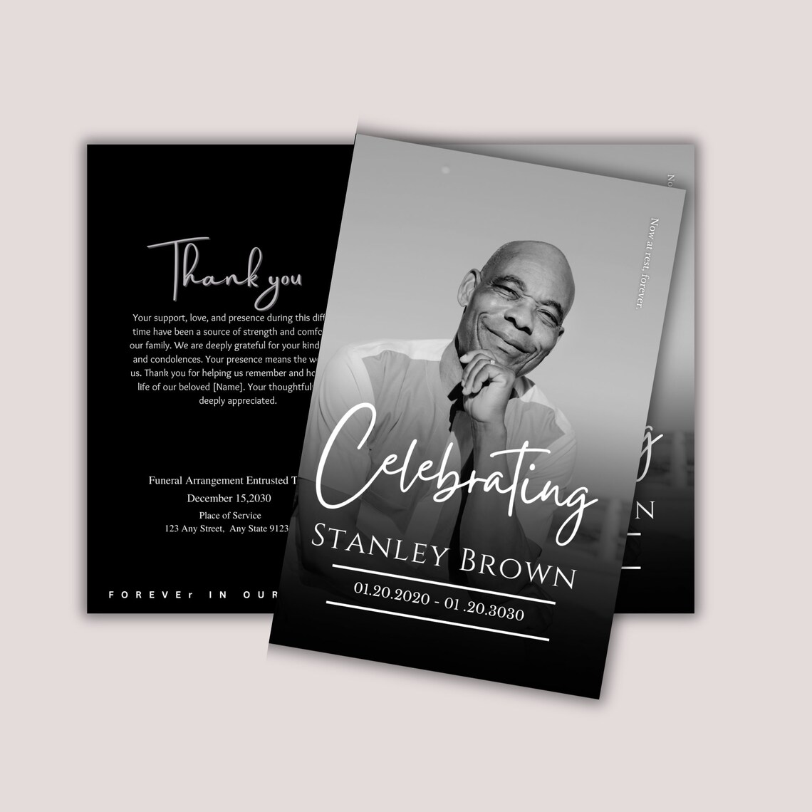 8.5x11 Funeral Program, Editable Memorial Service Template, Funeral ...