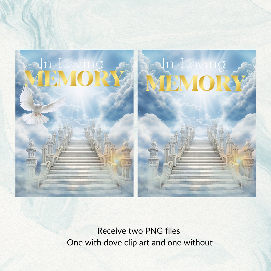 In Loving Memory PNG, Blue Sky Heaven Stairway Memorial Background for ...