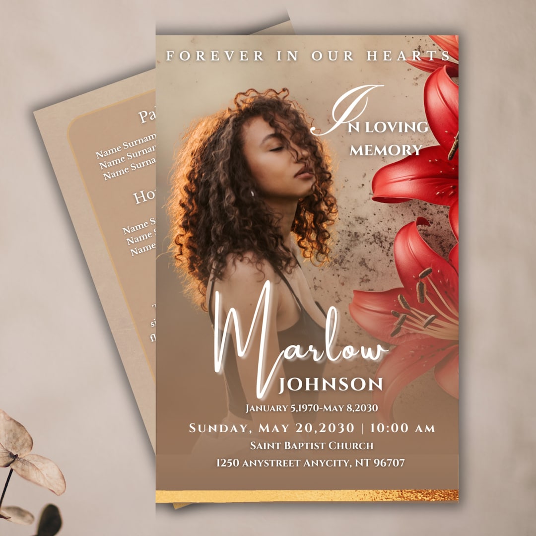 Memorial Program (8 Pages)| Obituary Template |celebration of Life ...