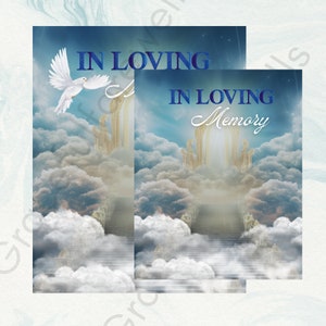 In Loving Memory PNG, Blue Sky Heaven Stairway Memorial Background for ...