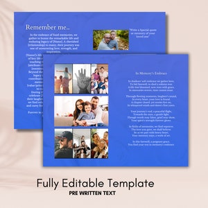 Obituary Template Magazine Funeral Program Template Funeral Program for ...