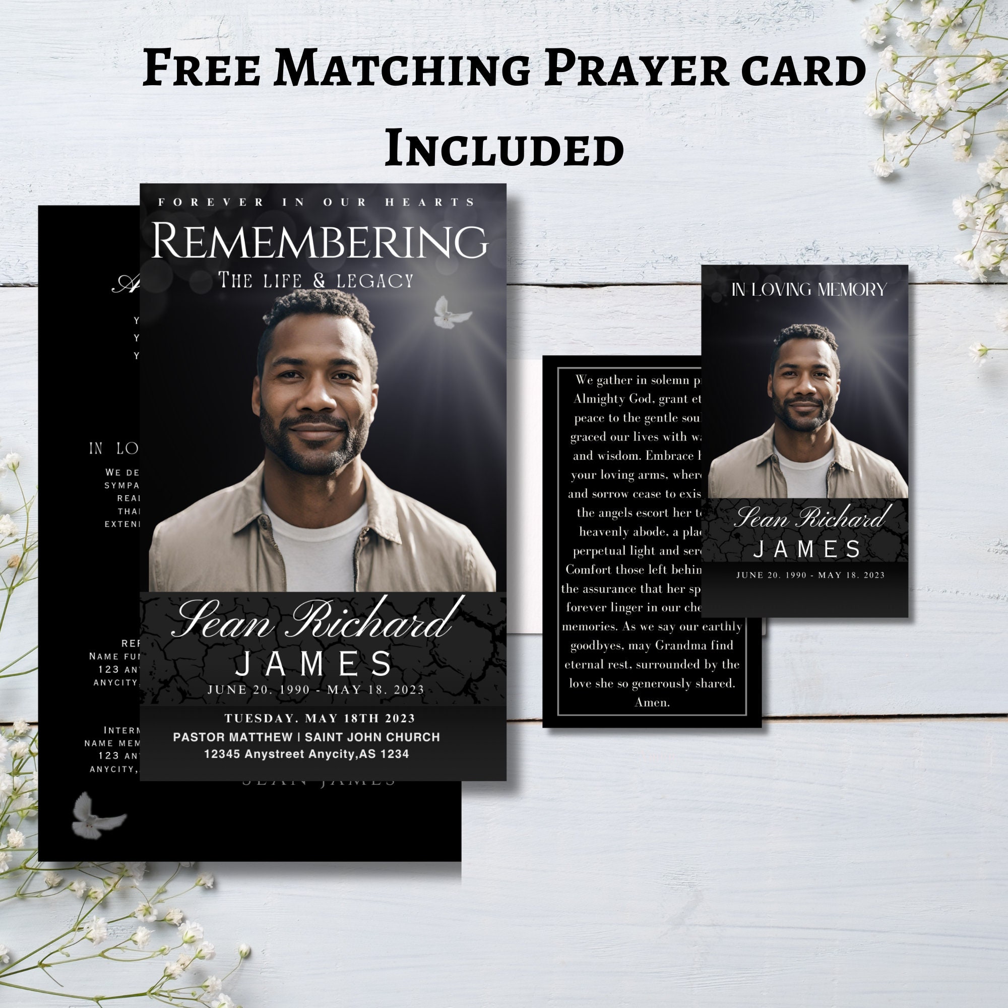 Personalized Memorial Program 8 Pages Obituary Template Magazine Cover ...