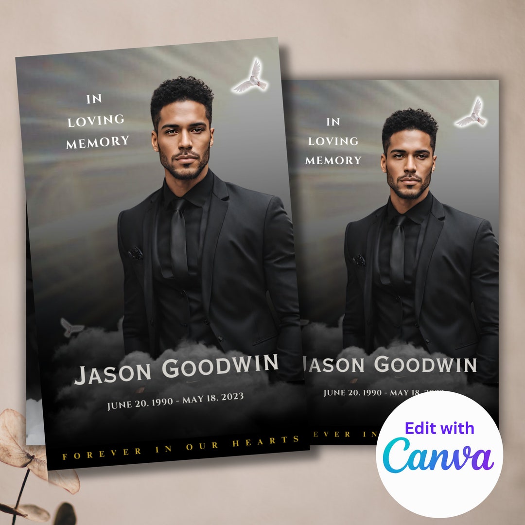 Custom Memorial Program | Celebration of Life Keepsake | Editable ...