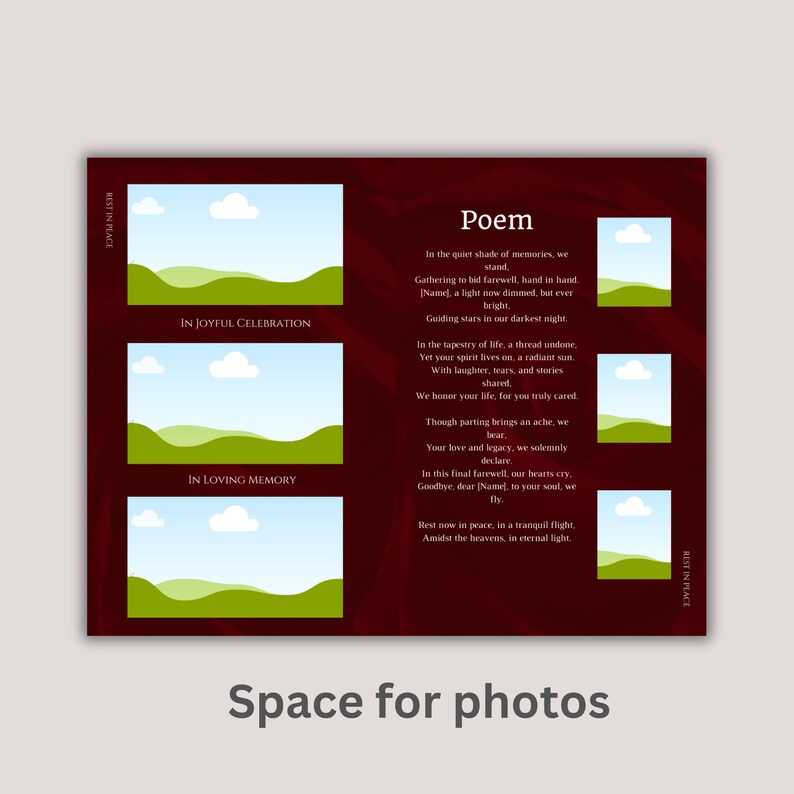 Funeral Program Template for Man Masculine Funeral Program Celebration ...