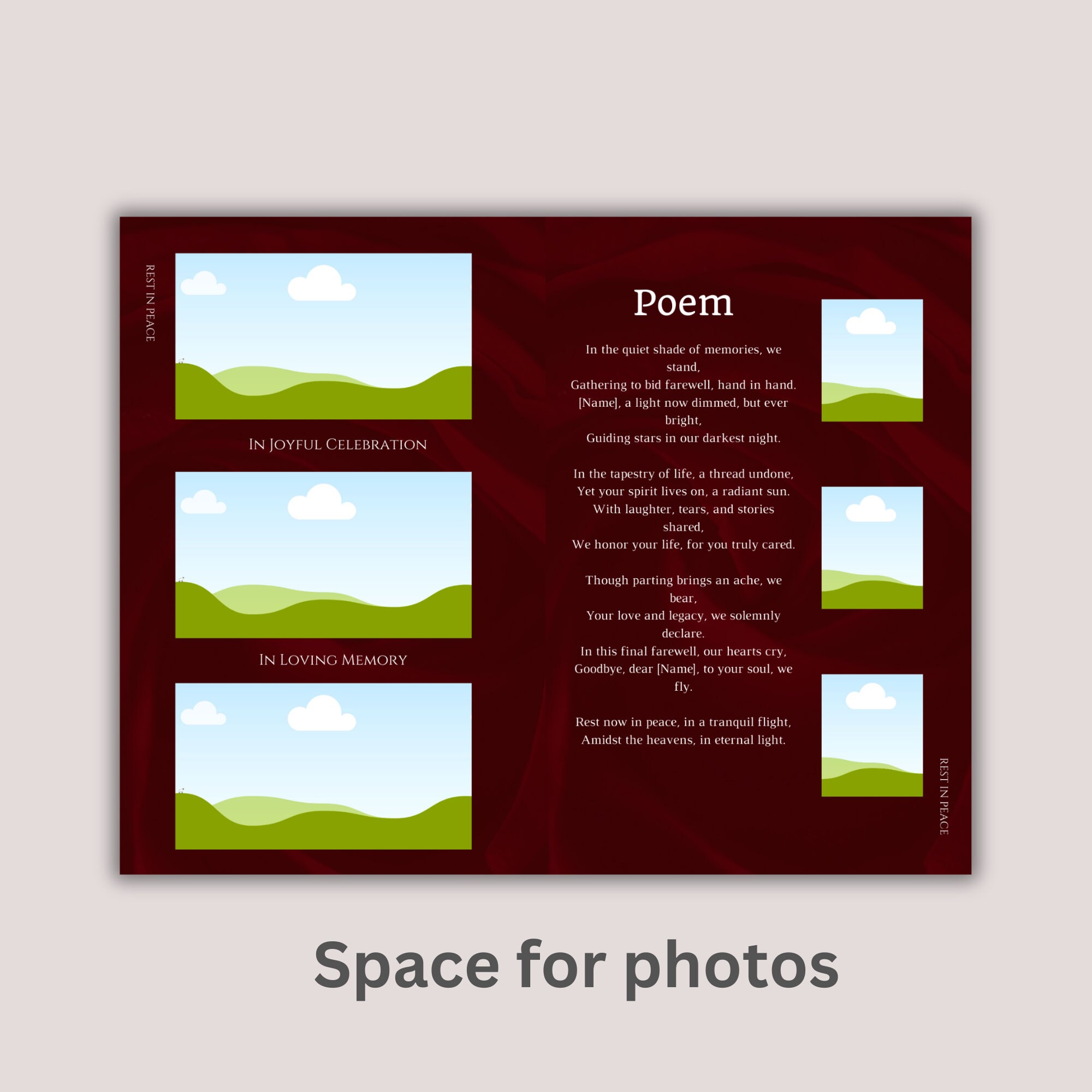 Funeral Program Template for Man Masculine Funeral Program Celebration ...