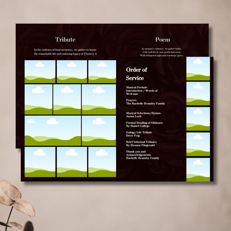Funeral Programs Template for Man | Obituary Template for Funeral ...