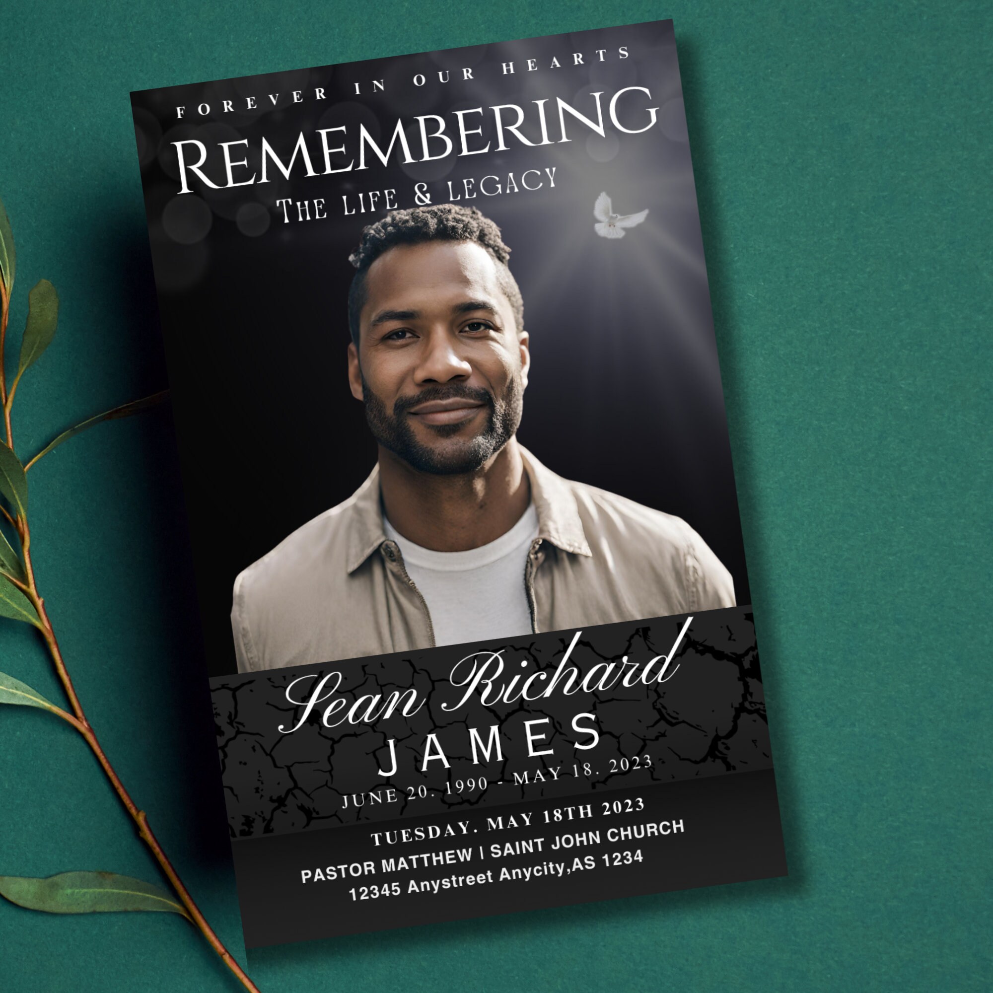 Personalized Memorial Program 8 Pages Obituary Template Magazine Cover ...