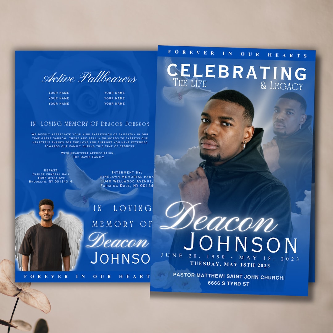 Personalized Memorial Program (8 Pages)| Obituary Template | Magazine ...