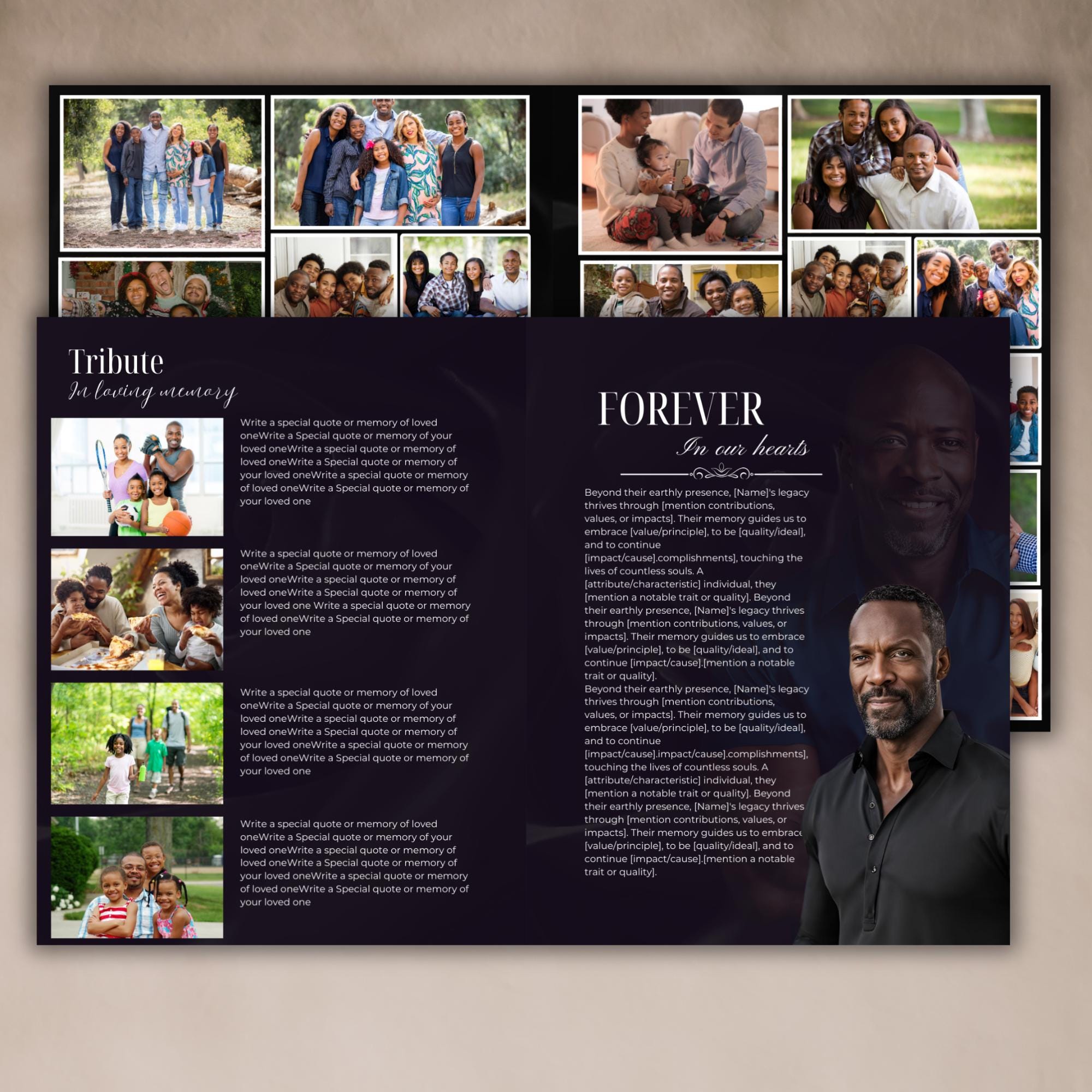 Magazine Style Memorial Program Template | Canva, Celebration of Life ...