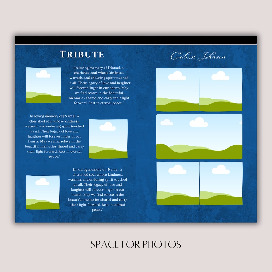 Personalized Funeral Program Template Custom Memorial Service Order ...