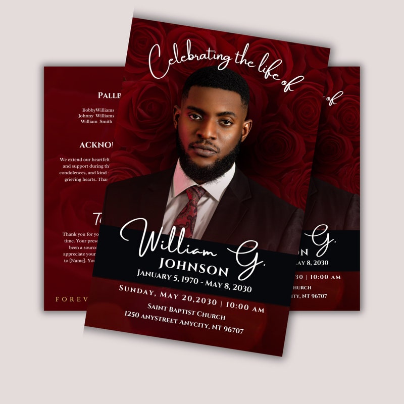 Maroon Funeral Obituary - Etsy