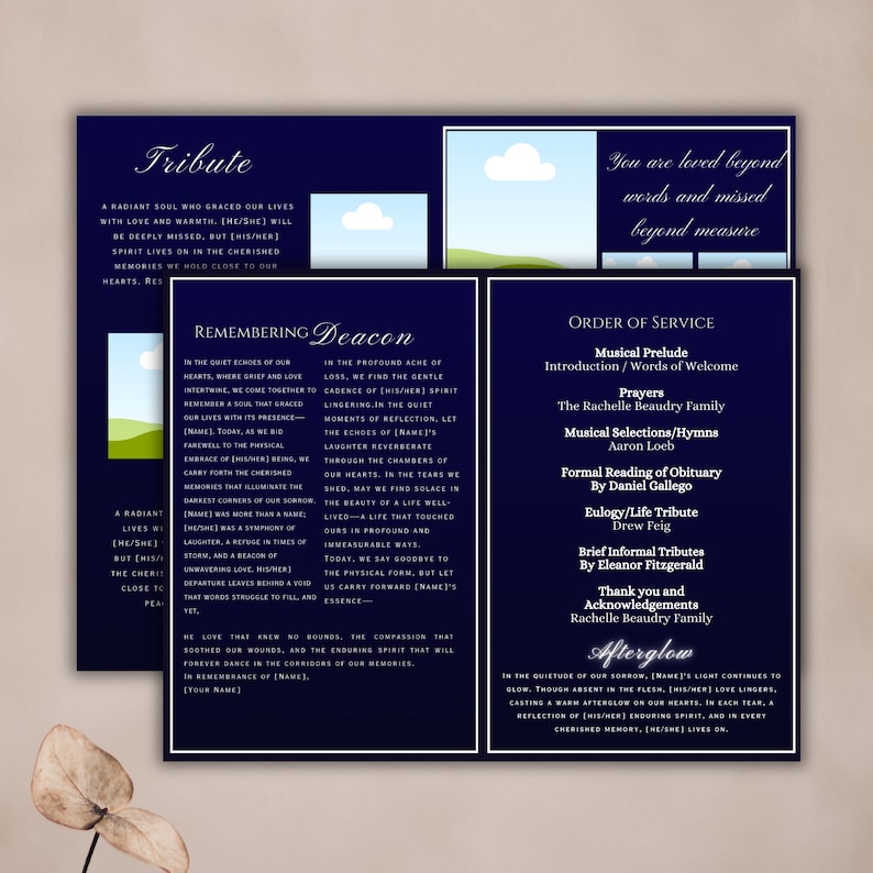 Memorial Program Template | Magazine Cover, Celebration of Life (canva ...
