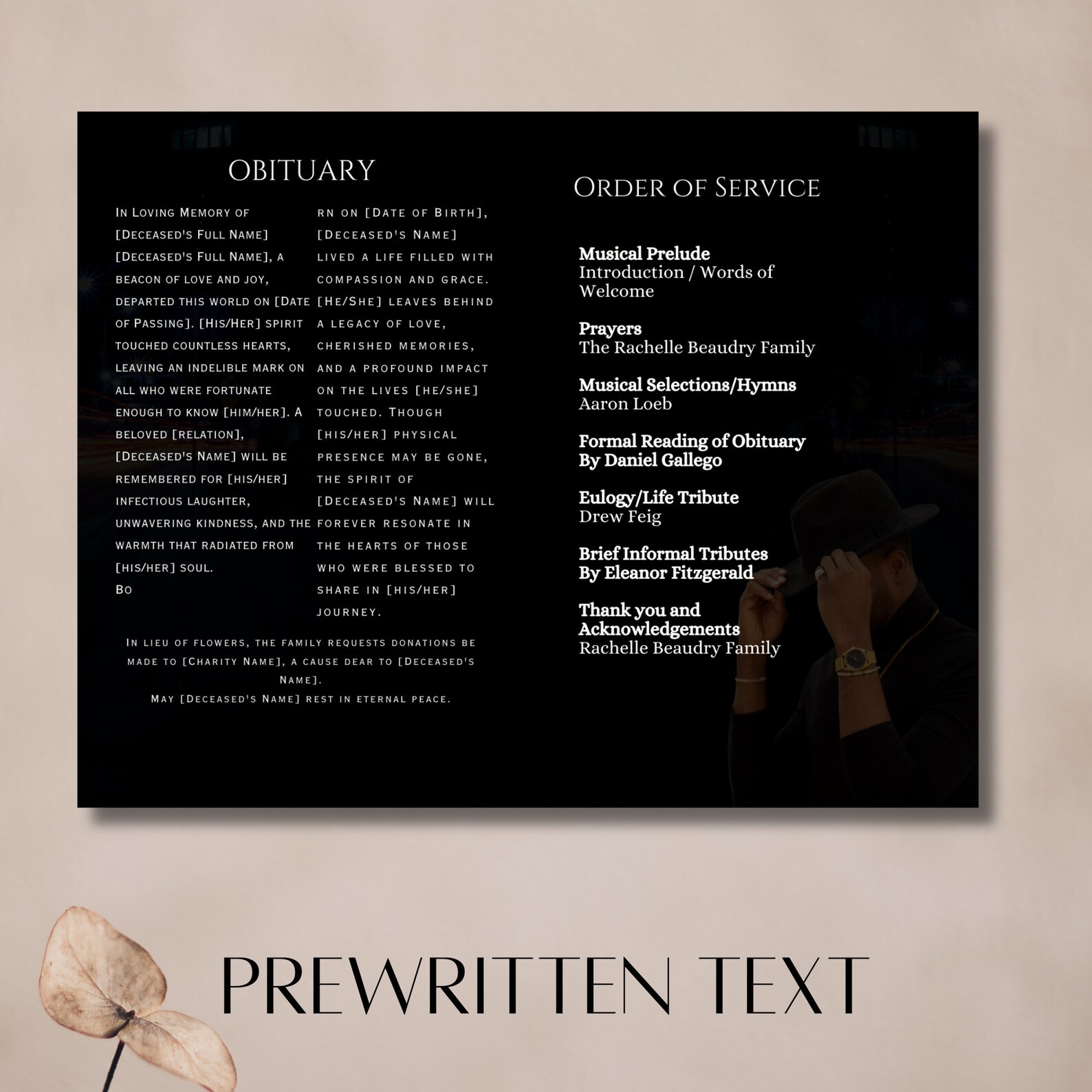 Obituary Magazine Funeral Program Template Celebration of Life English ...