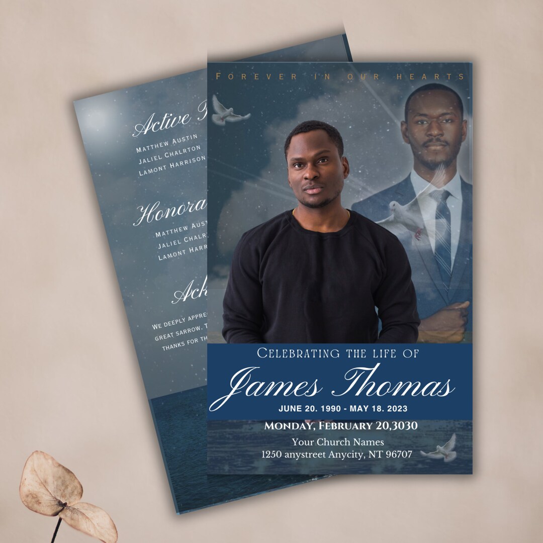 Personalized Memorial Program (8 Pages)| Obituary Template |celebration ...