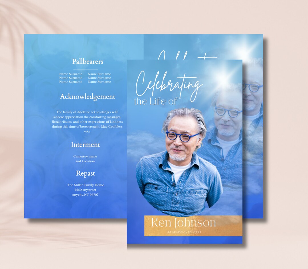 Obituary Template| Magazine Funeral Program Template| Funeral Program ...