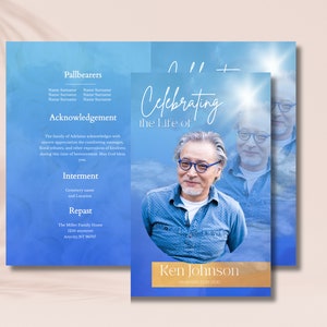 Obituary Template Magazine Funeral Program Template Funeral Program for ...