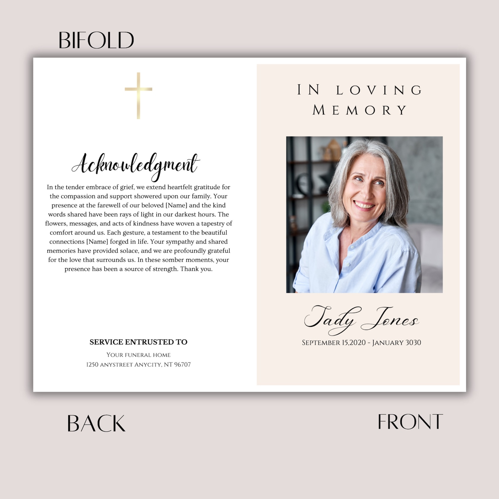 Catholic Funeral Program Template | 4-page Obituary (editable in Canva ...