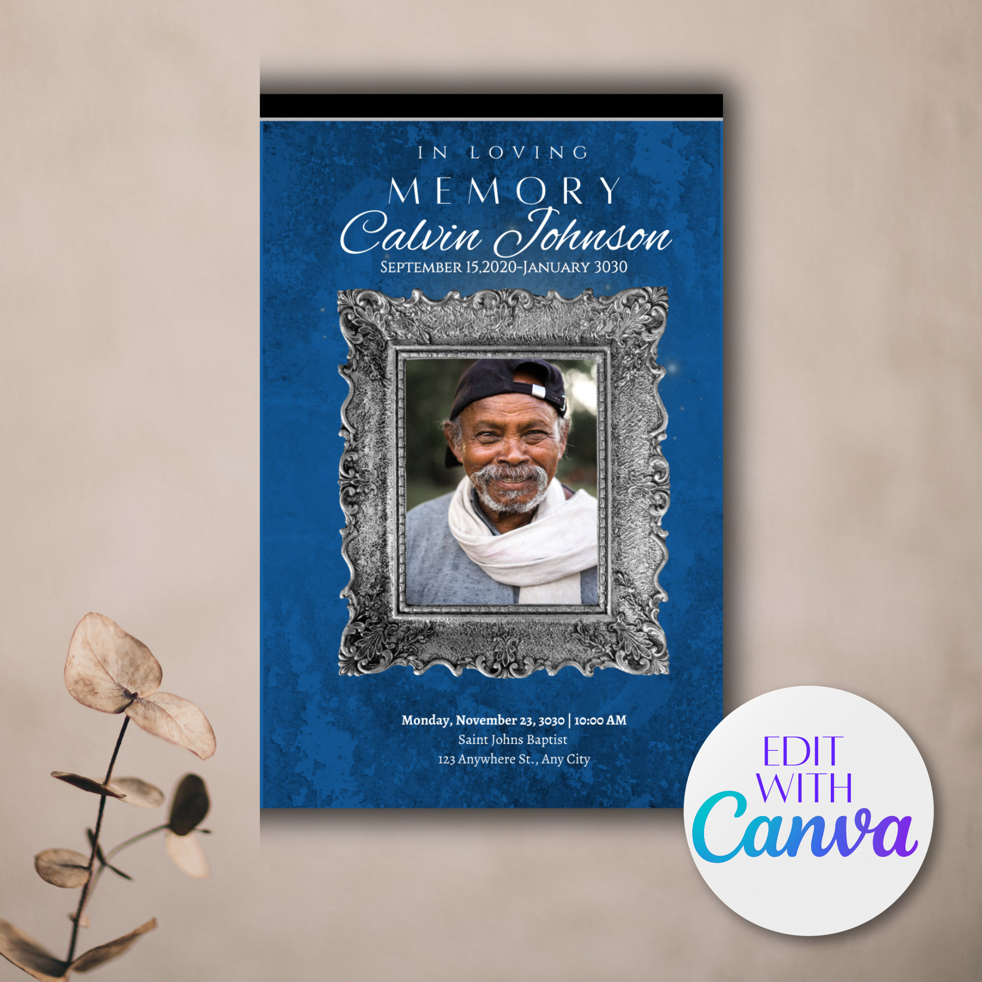 Personalized Funeral Program Template Custom Memorial Service Order ...