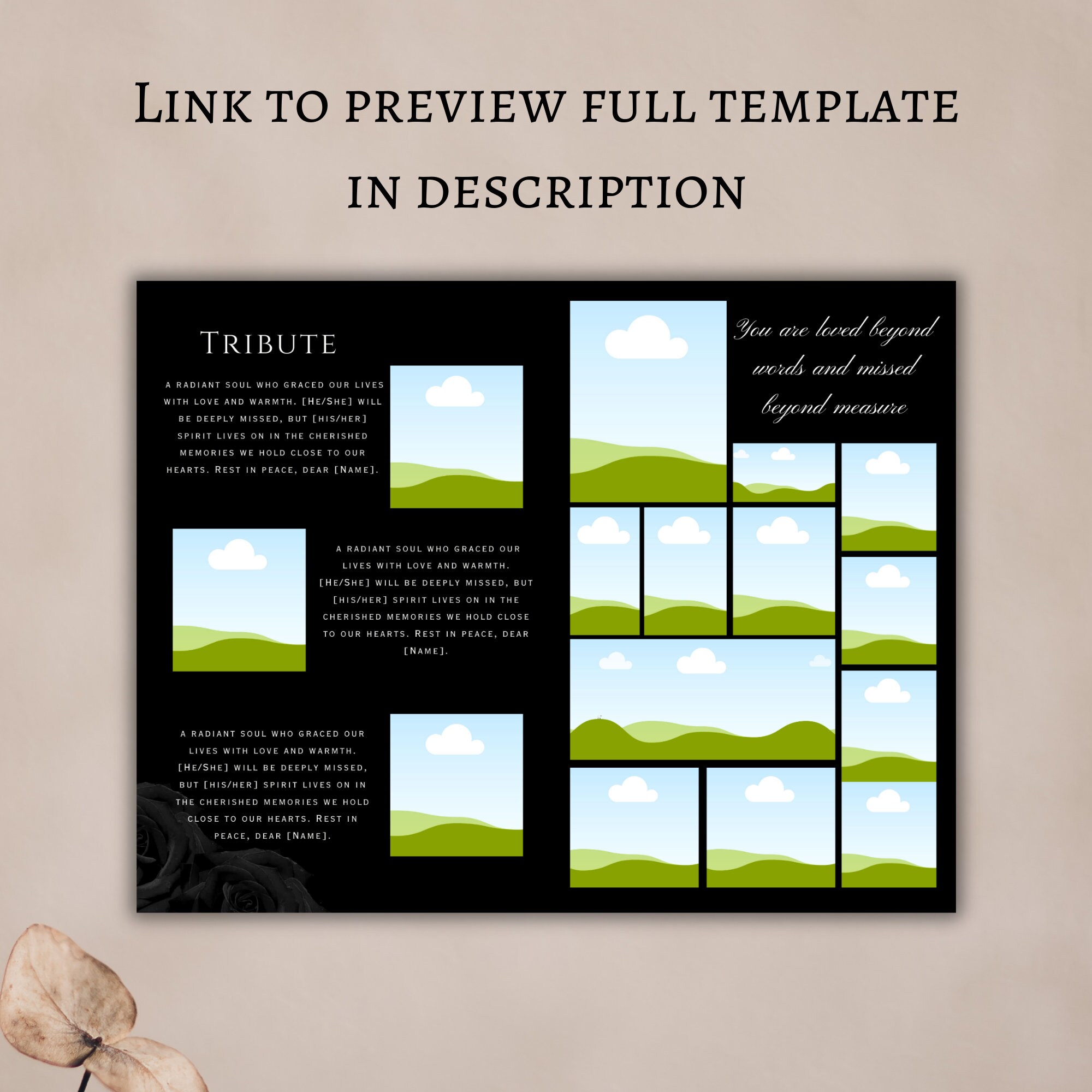 Personalized Memorial Program 8 Pages Obituary Template Magazine Cover ...